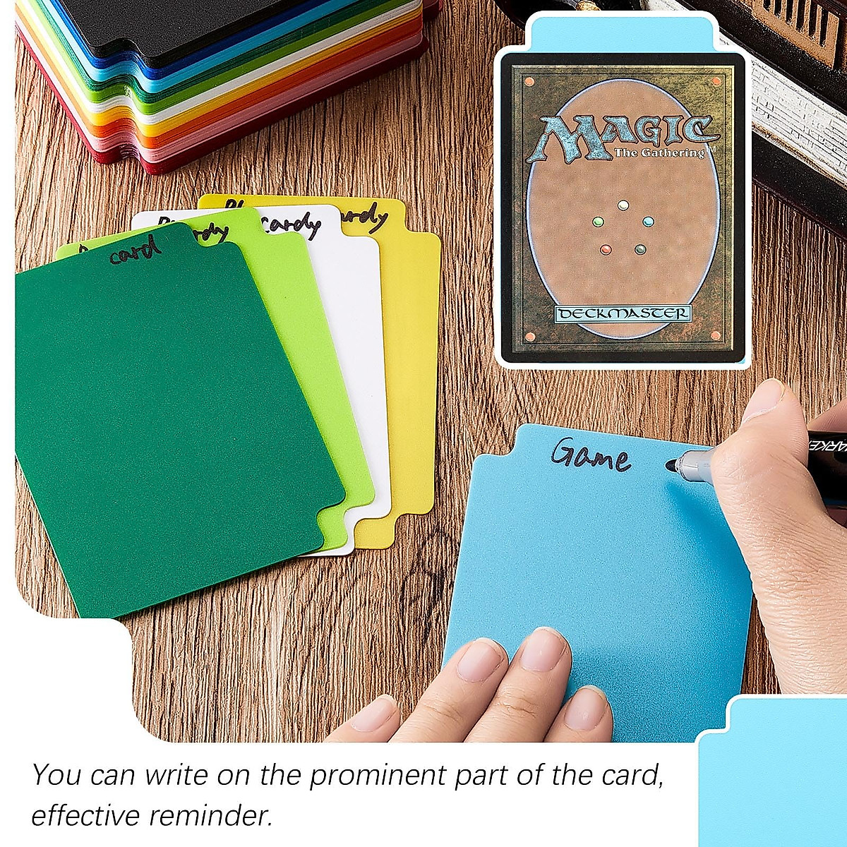 Trading Card Dividers Multicolor Card Page Dividers Frosted Card Separator with Tabs Plastic Divider Cards for Games Sports, 2.7 x 3.8 Inches (50)