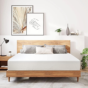 5/6/8/10/12-inch Gel Memory Foam King Size Mattresses in A Box King Size Lucid Mattress for Cool Sleep & Pressure Relief King Size Mattresses Medium Firm Mattress,CertiPUR-US 80×76×10，White