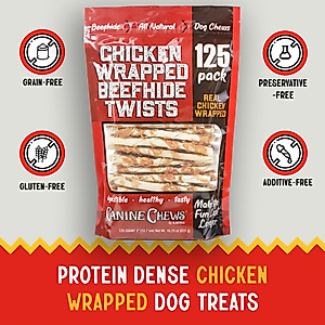 Canine Chews Chicken-Wrapped Rawhide Chews for Dogs (125 ct.)