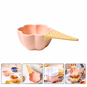 Operitacx Ceramic Ice Cream Bowl Glass Salad Bowls Ceramic Prep Bowls Ice Cream Cups Ceramic Rice Bowl Dessert Dish Ceramic Dessert Bowls Cooking Bowl Child Cereals Multifunction Ceramics