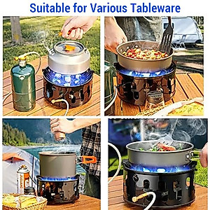 Lixada Portable Picnic Camping Stove Burner 9800W Windproof Camping Gas Stove Seven-Star Fierce Fire Stainless Steel Camp Stoves Backpacking Stove with Carry Bag for Outdoor Camping Hiking Cooking