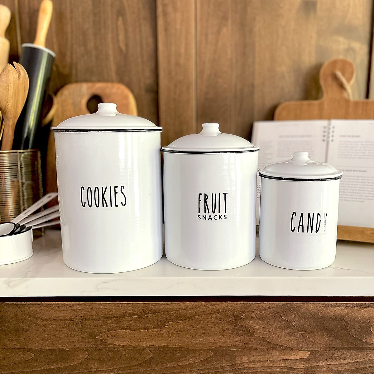 QUART + PINT 155 Kitchen Pantry Labels for Containers. Preprinted Clear Handwritten Stickers with Black Text. Waterproof Vinyl Stickers. Organization Labels for Jars Canisters & Home Storage Bins.
