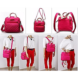 Mini Multi-Function Diaper Bag Tote Messenger Backpack-Red