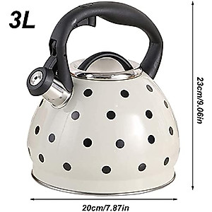 Tea Kettle Whistling Tea Pots 3L Large Whistle Stove Teapot Kettle One-Button Opening and Closing Household Stainless Steel Teapot Chihen220112(Color:Red;Size:3L)