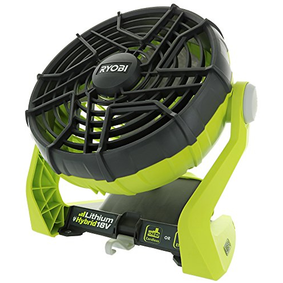 Ryobi P3320 18 Volt Hybrid One+ Battery or AC Powered Adjustable Indoor / Outdoor Shop Fan (Battery and Extension Cord Not Included / Fan Only)