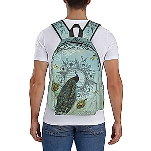 Nmbvcxz Peacock Backpack for Women 17 inch Travel Casual Laptop Backpack Lightweight Waterproof Durable Hiking Daypack