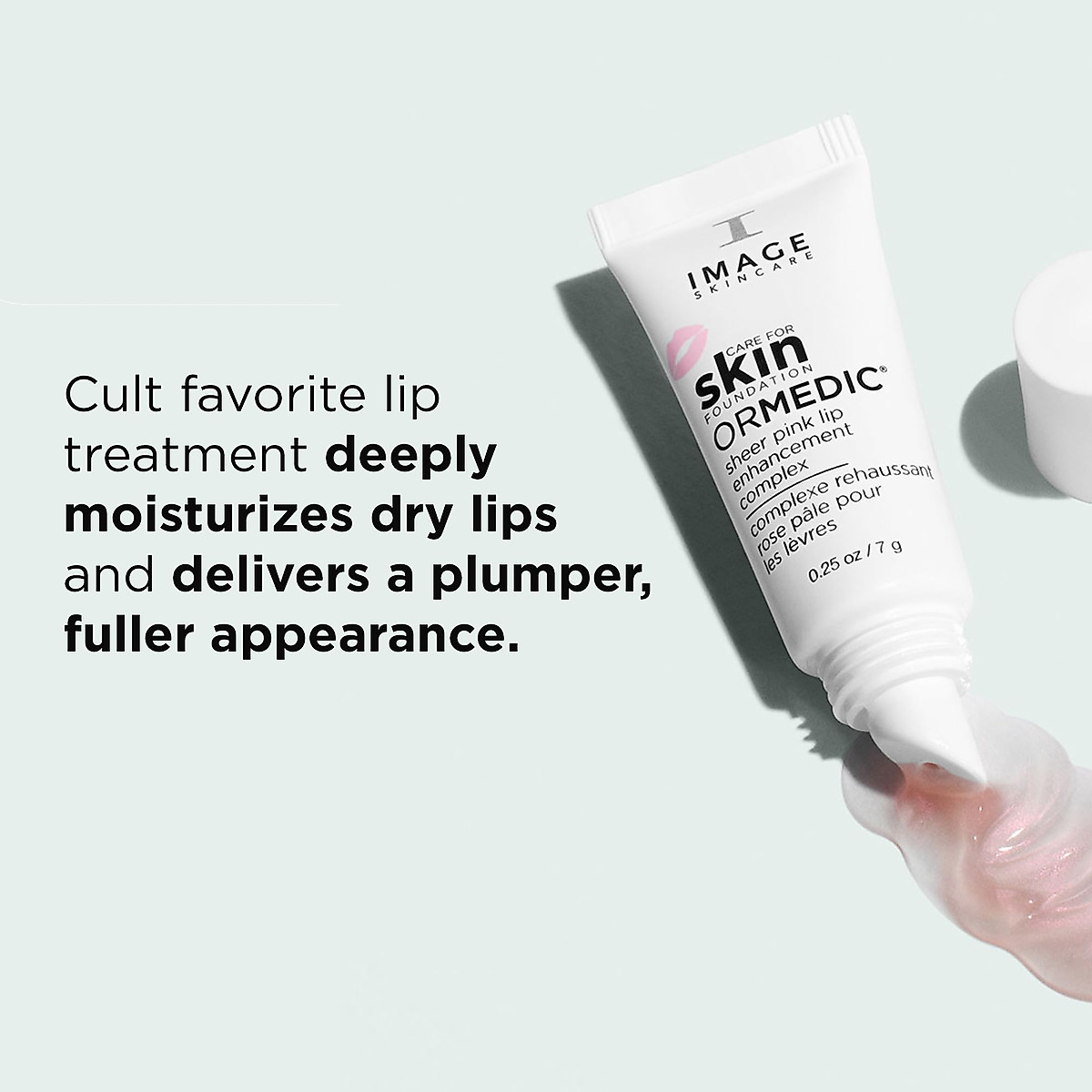 IMAGE Skincare, ORMEDIC pH Balancing Lip Enhancement Complex, Deep Hydration Lip Plumper Peptides for Fuller Lips, Sheer Pink, 0.25 fl oz