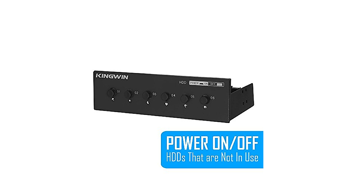 Kingwin HDD Power Switch Module for SATA Drives | Control Up to 6 HDDs
