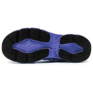 DYKHMILY Steel Toe Shoes for Women Lightweight Cushion Safety Sneakers Slip Resistant Breathable Indestructible Work Shoes Safety Toe Tennis Shoe(8.5,Purple,D91823)