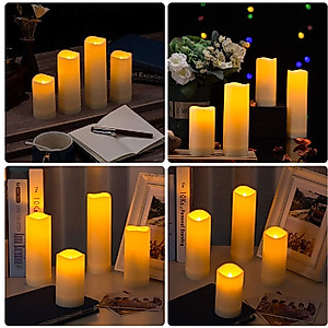 YIIA Flameless Candles Waterproof Outdoors & Indoors, Battery Candles with Remote Timer, Decorative Remote Led Candles (D 2.2''xH 4'' 5'' 6'' 7'') - 12 Pack
