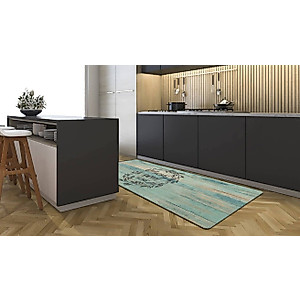 J&V TEXTILES Kitchen Mat Cushioned Anti Fatigue Floor Mat,19.6"x55", Thick Non Slip Waterproof Kitchen Rugs and Mats, Standing Mat for Kitchen,Floor,Home,Office,Desk,Sink,Laundry (Home Sweet Home)