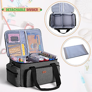 LUXJA Large Capacity Craft Bag with Shoulder Strap, Craft Tote for Art, Scrapbooking or Sewing Supplies (Bag Only), Gray