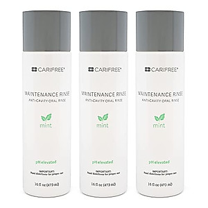 CariFree Maintenance Rinse (Mint): Fluoride Mouthwash | Dentist Recommended Anti-Cavity Oral Care | Neutralizes pH | Freshen Breath | Cavity Prevention (Pack of 3)