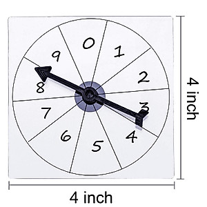 Gejoy 5 Packs Transparent Spinners Dry Erase Math Spinner with Rotating Arrow for Teaching