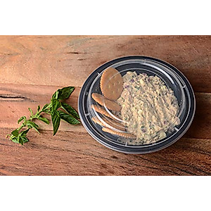 18 oz - 25 Count - Round Microwaveable Plastic Meal Prep Containers with Lids - Food Storage Container - Certified BPA-Free, Stackable, Reusable Microwave, Dishwasher, Freezer Safe, Disposable (Black)