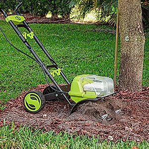 Sun Joe 24V-X2-TLR14 48-Volt iON+ Cordless Garden Tiller/Cultivator Kit | W/ 2 x 2.0-Ah Batteries and Charger