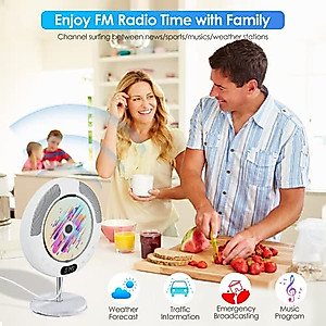 Portable CD Player, Wall Mounted CD Player for Home, Bluetooth Desktop Music Kpop CD Player for Car, Audio Boombox with Remote Control, Built-in HiFi Speakers, LED Screen, FM Radio, AUX Input Output