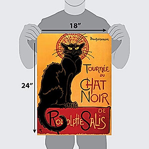 PalaceLearning Tournée du Chat Noir by Theophile Alexandre Steinlen - 1896 - The Black Cat - Vintage Poster Print (Laminated, 18" x 24")