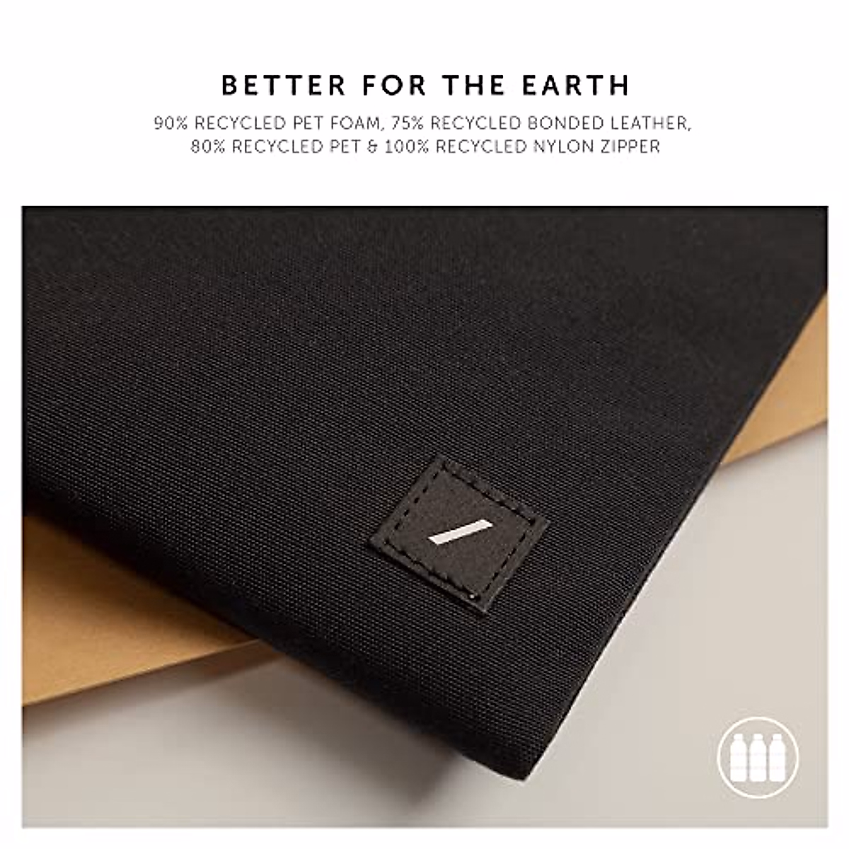 Native Union W.F.A MacBook Sleeve 14" – Minimalist Slim Sleeve Made of Recycled Materials with 360-Degree Protection – Compatible with MacBook Pro 14” M2 (2023), Pro 13” M2 & Air 13" M2 (2022) – Black