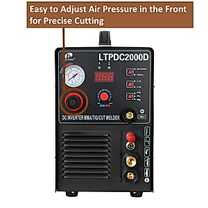 LOTOS LTPDC2000D Non-Touch Pilot Arc Plasma Cutter Tig Welder and Stick Welder 3 in 1 Combo Welding Machine & Foot Pedal for Cutter Welder Amp Control 5 Pin Lotos FP05 for Cutter and Welder Combos