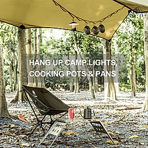 OneTigris Camping Lanyard 10ft with 19 Loops, Heavy Duty Versatile Campsite Storage Strap for Travel Bushcraft Backpacking Hiking Tent RV Trailer Hanging Gear