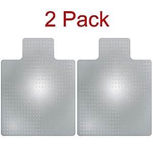 Marvelux 36" x 48" Heavy Duty Polycarbonate Office Chair Mat with Lip for Carpets, 2 Pack, Clear Carpet Protector for Low, Standard and Medium Pile Carpeted Floors, Shipped Flat, Multiple Sizes