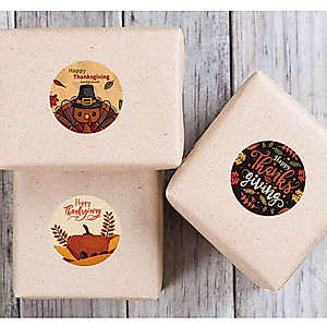 Turkey Happy Thanksgiving Stickers 500Pcs 1.0 Inch Autumn Turkey Label Stickers with 8 Style Turkey Patterns Great Thanksgiving Party Favor Self-Adhesive Sticker Roll for Kids Thanksgiving Card Decor