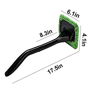 Fincos Car Window Cleaner, Windshield Glass Cleaner Tool, Care Cleaner kit with Washable Reusable Cloth and Detachable Handle for Auto Inside Glass Wiper Interior Accessories Car Cleaning Kit