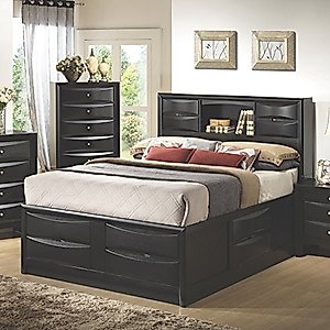 Briana California King Platform Storage Bed Black