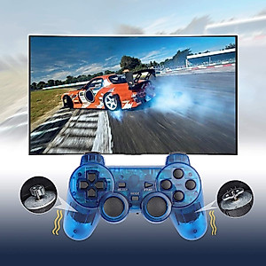 Rzzhgzq PS2 Wireless Controller 2.4G Play -Station 2 Gamepad 2 Pack Dual Vibration Compatible with Sony Play -station 2 Console (Red+Green)