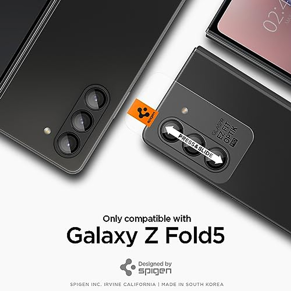 Spigen Camera Lens Screen Protector [GlasTR Optik Pro] designed for Galaxy Z Fold 5 - Black [2 Pack]