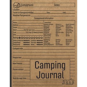 Camping Journal: Family RV Travel Logbook / Memory Book For Adventure Notes / Campground Notebook / Caravan Road Trip Diary / Summer Campsites Log Book / Camp Planner Gift Idea for Camper