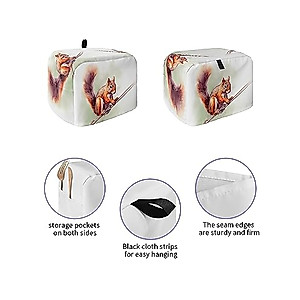 Squirrel Toaster Cover, 4 Slice Toaster Cover Cute Aniaml Fall Atutumn Kitchen Small Appliance Covers, Dust and Machine Washable Bread Maker Cover (12w X 11d X 8h)