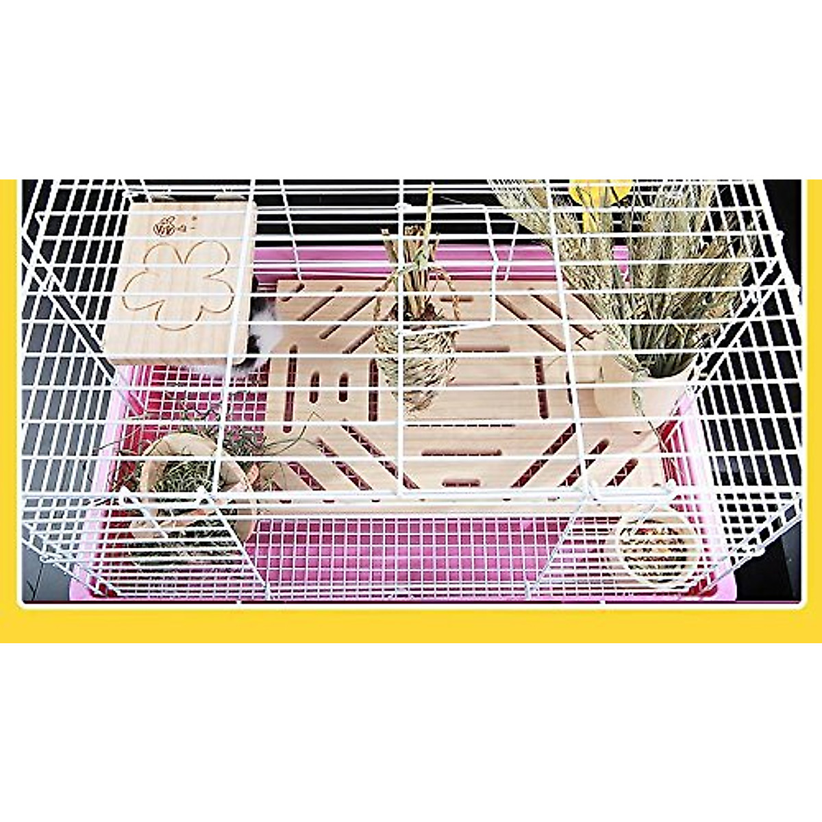 Hypeety Rabbit Wood Foot Pad Toy Small Animals Bunny Chinchilla Guinea Pig Rabbit Totoro Scratch Cage Supplies Safe Non-Toxic Pine Wood Board Chew Toy Mat Bed