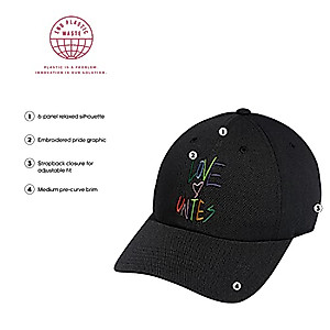 adidas Originals Love Unites Relaxed Fit Strapback Cap, Black/Pride, One Size