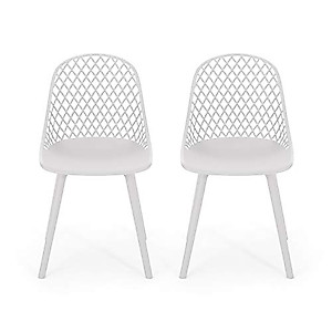 Christopher Knight Home Delora Outdoor Dining Chair (Set of 2), White