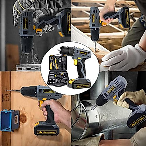 Uniteco 77PCS 18/20V Cordless Drill Screwdriver Tool Set Home Repair Set Combo Kit Tool Kit