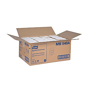 Tork Multifold Hand Towel White H2, Universal, 100% Recycled Fibers, 16 x 250 Towels, MB540A