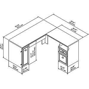 Bush Furniture Fairview L Shaped Desk in Antique White