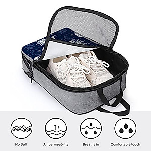 Frcavbin Magical Sun Moon And Stars Night Travel Shoe Bag Shoes Carrier with Handle and Zipper Foldable Shoe Puches Organizer for Home storage School starts