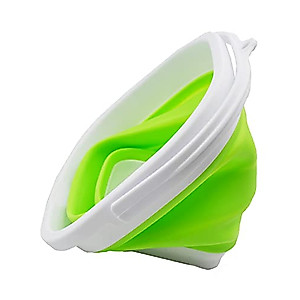 SAMMART 2.6L (0.68 Gallon) Super Mini Sqare Collapsible Plastic Bucket - Foldable Square Tub - Portable Fishing Water Pail - Space Saving Outdoor Waterpot (Marine Blue + Grass Green)