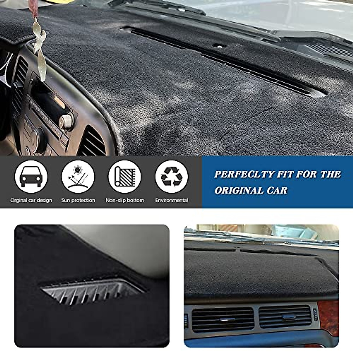 KEDAKEJI Black Dashboard Dash Board Cover Mat Carpet Compatible with 2007-2013 Chevrolet Silverado GMC Sierra