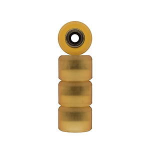 Teak Tuning Apex 61D Urethane Fingerboard Wheels - Mini Shorty Shape, 6.6mm Diameter - ABEC-9 Stealth Bearings - Made in The USA - Honey Colorway