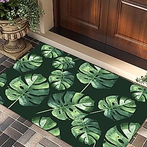 Oerdan 24"x36" Area Rugs - Loop Pile Washable Rug, Anti Slip Tropical Leaves Palm Leaves Rugs for Living Room, Bedroom Area Rugs