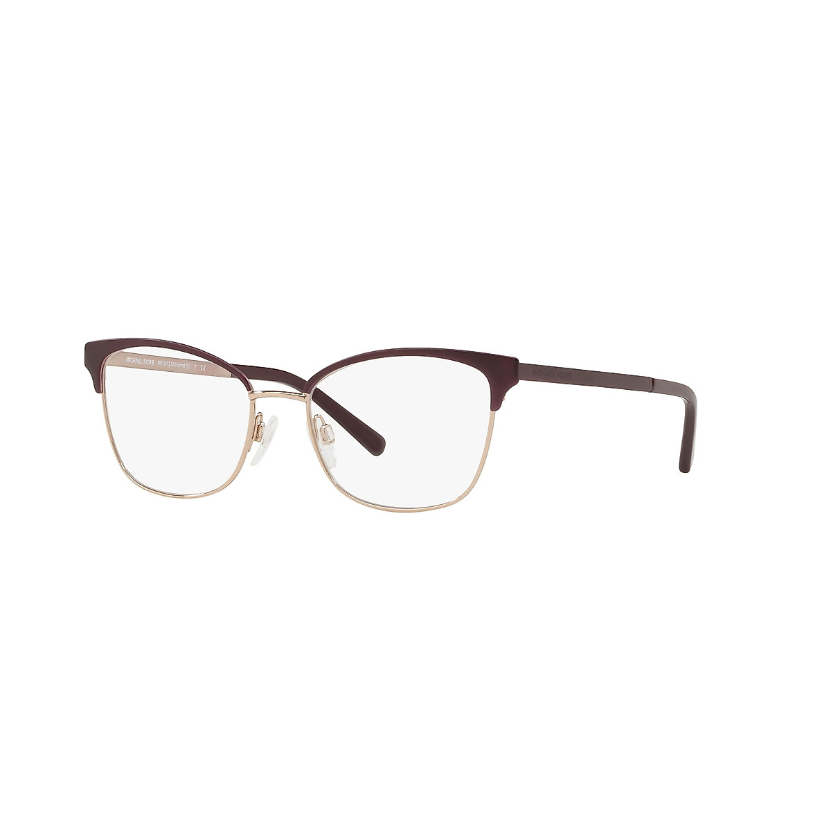 Michael Kors Adrianna IV MK 3012 1108 Matte Cordovan Rose Gold Metal Cat-Eye Eyeglasses 51mm