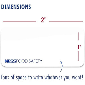 MESS Dissolvable Food Labels for Containers 1x2" Blank Kitchen Labels - Food Storage Labels - Removable Freezer Labels - Dissolvable Labels for Food Containers - Washable Canning Label (500)