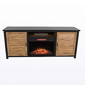 Moscow Electric Fireplace Insert Heater 26 inch Standing Wall Fake Fire Place, Remote Control with Timer, 4 Flame Setting, Safty Protection, Black