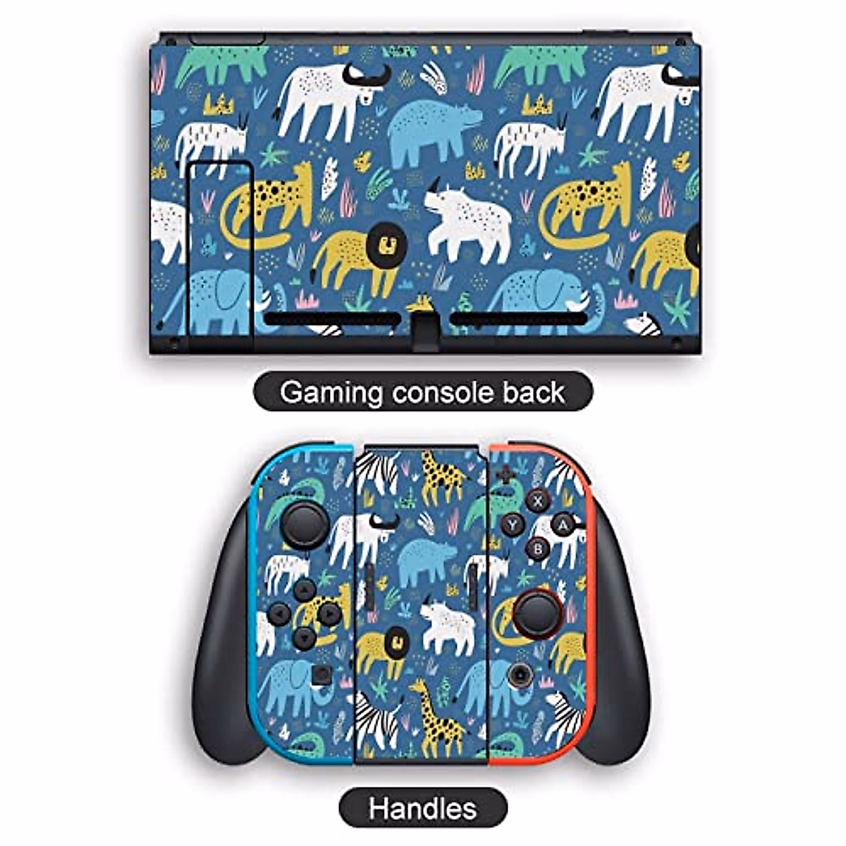 African Animals Cute Sticker Skin Protector Full Print Slim Cover for Switch Console and Switch Lite