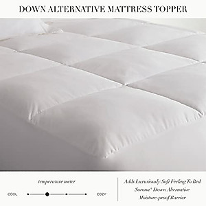 Peacock Alley Down Alternative Mattress Topper Enhancer, White, Queen – Hypoallergenic Mattress Cover with Lofty and Soft Quilted Top