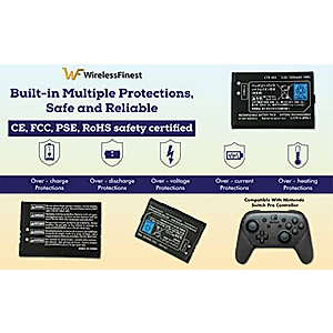 WirelessFinest Battery CTR-003 Replacement for Nintendo Switch Pro Controller HAC-013 Fix Dead Power Issue + Tool